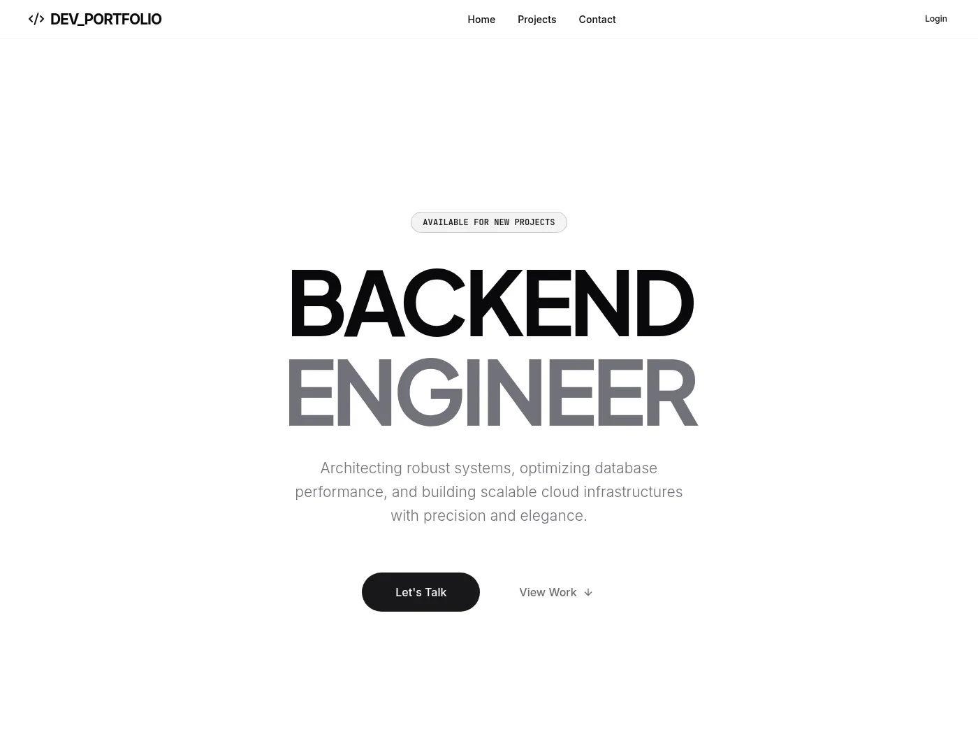 Minimalist Dev Portfolio