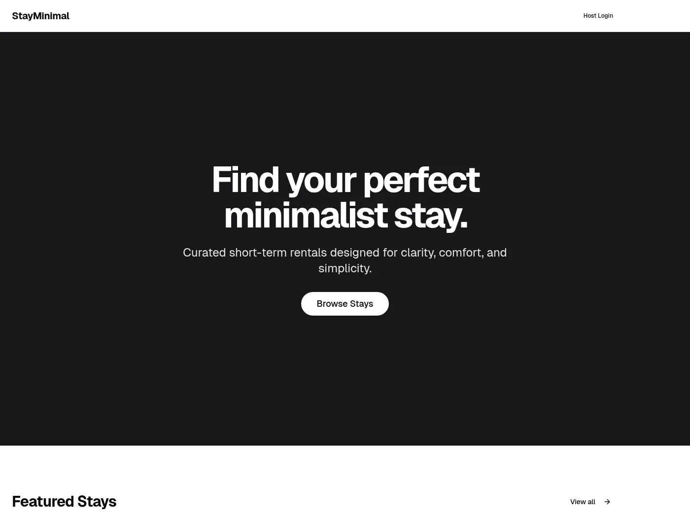 Minimalist Shortlet Finder
