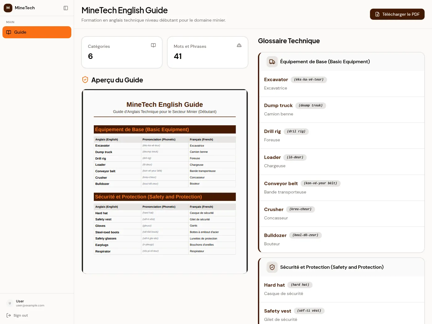 MineTech English Guide