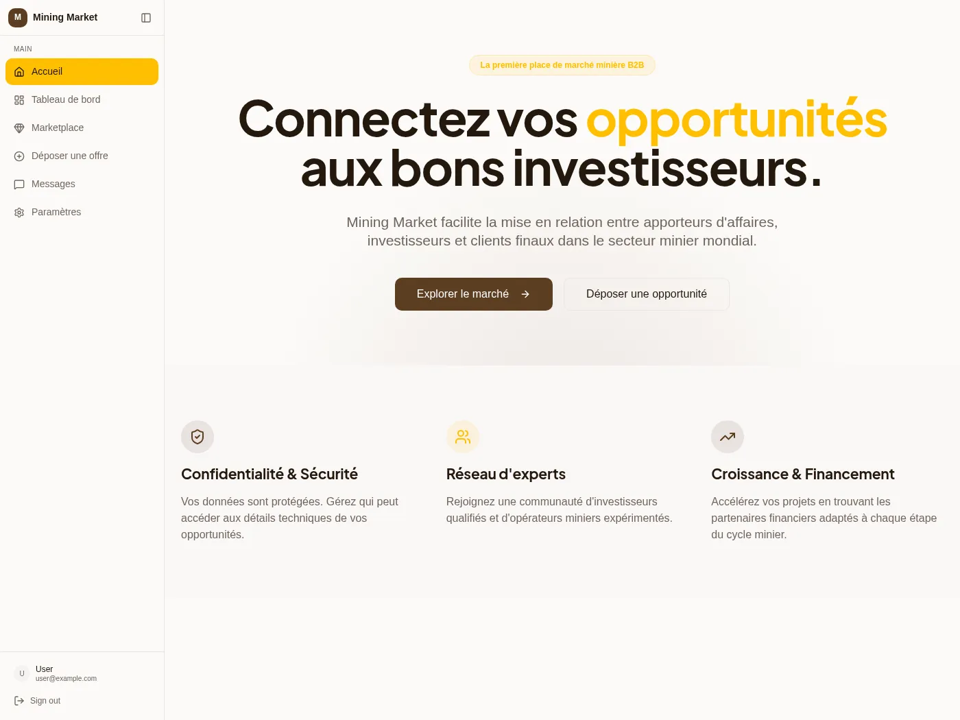 Mining Deal Marketplace