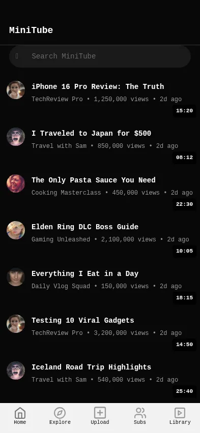 MiniTube Mobile