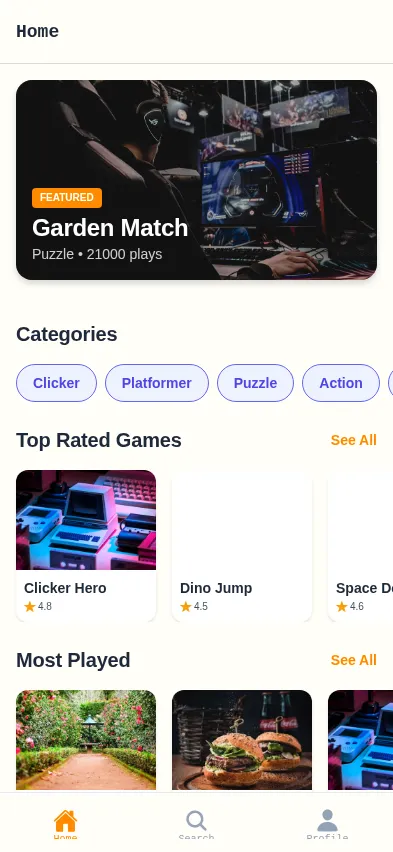 MiniWorlds Game Hub