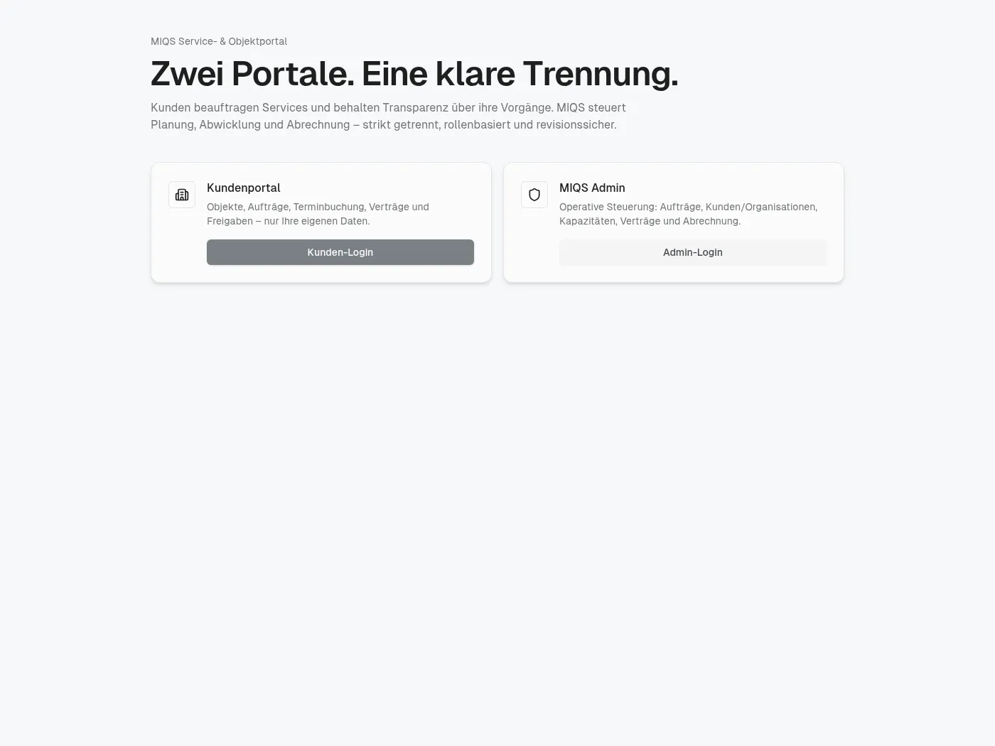 MIQS Service Portal