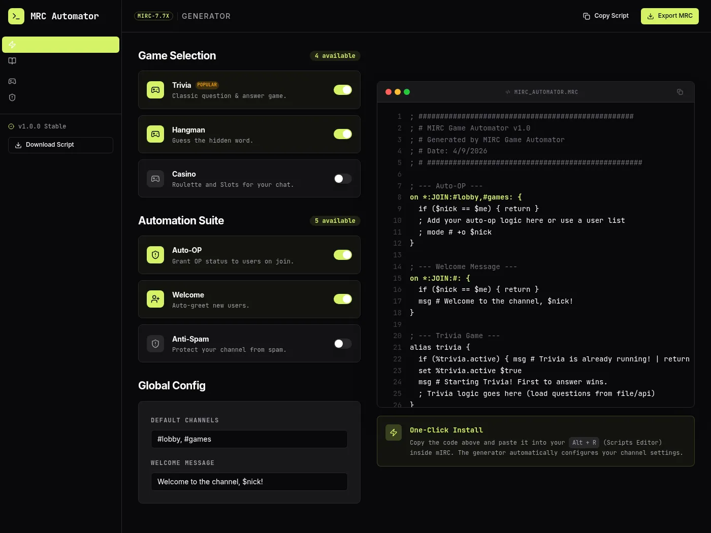 MIRC Game Automator