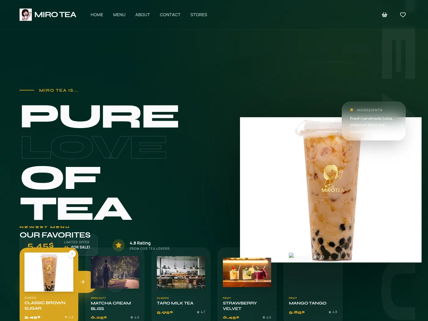 Miro Tea Landing Page