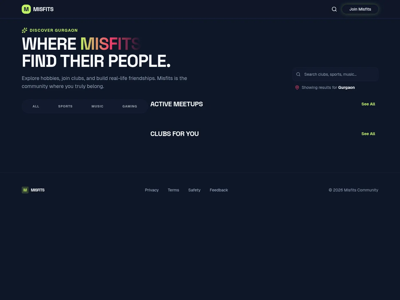 Misfits Clone App