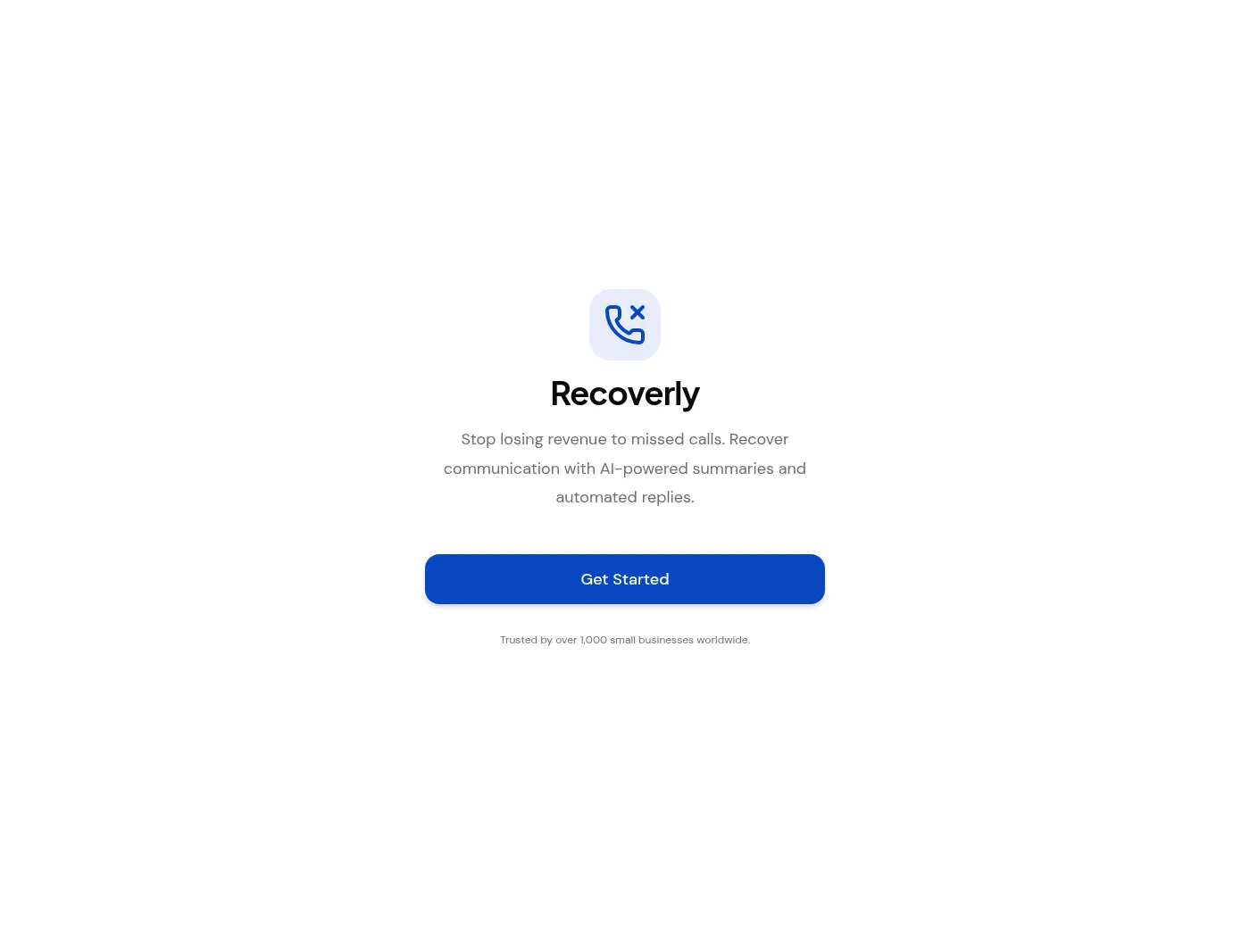 Missed Call Recovery Web