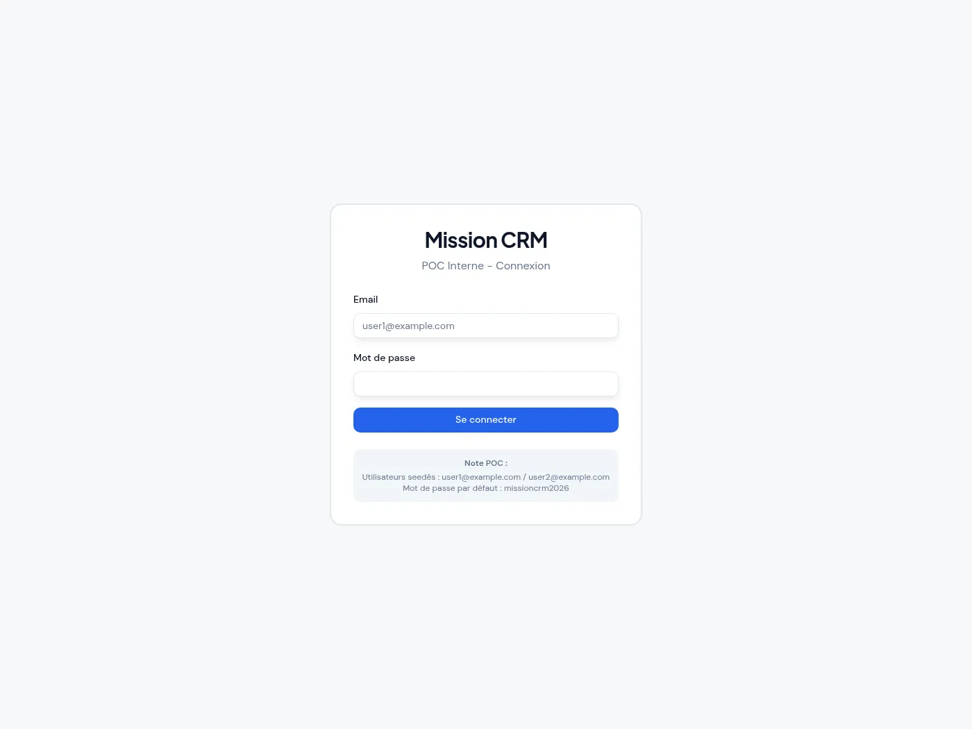 Mission CRM POC