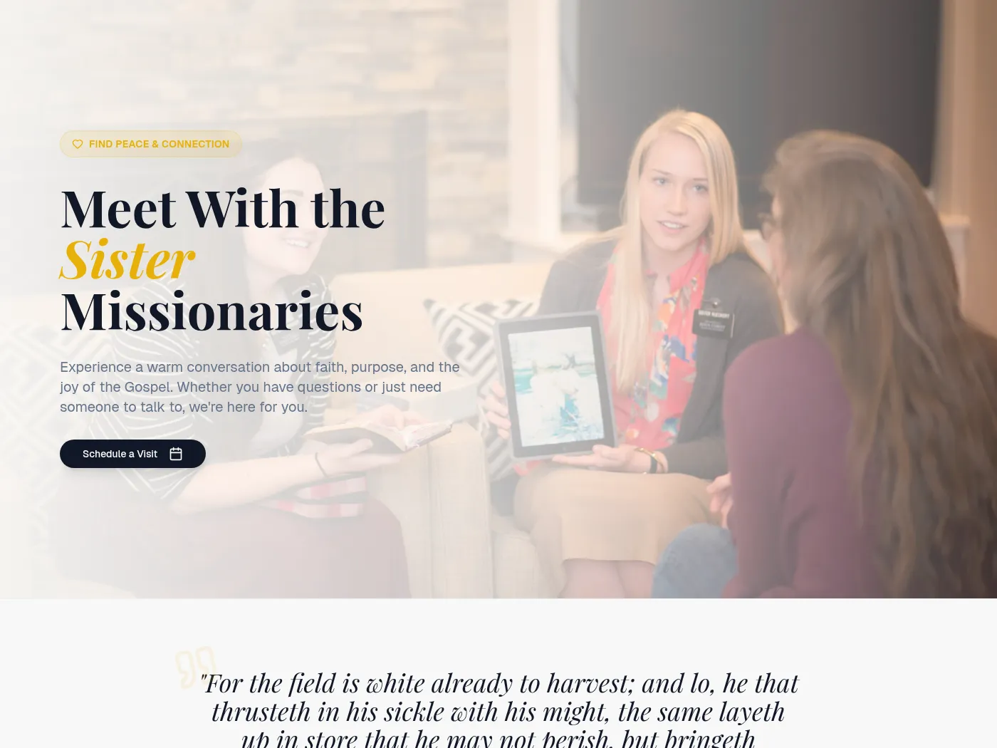 Missionary Meeting Landing Page