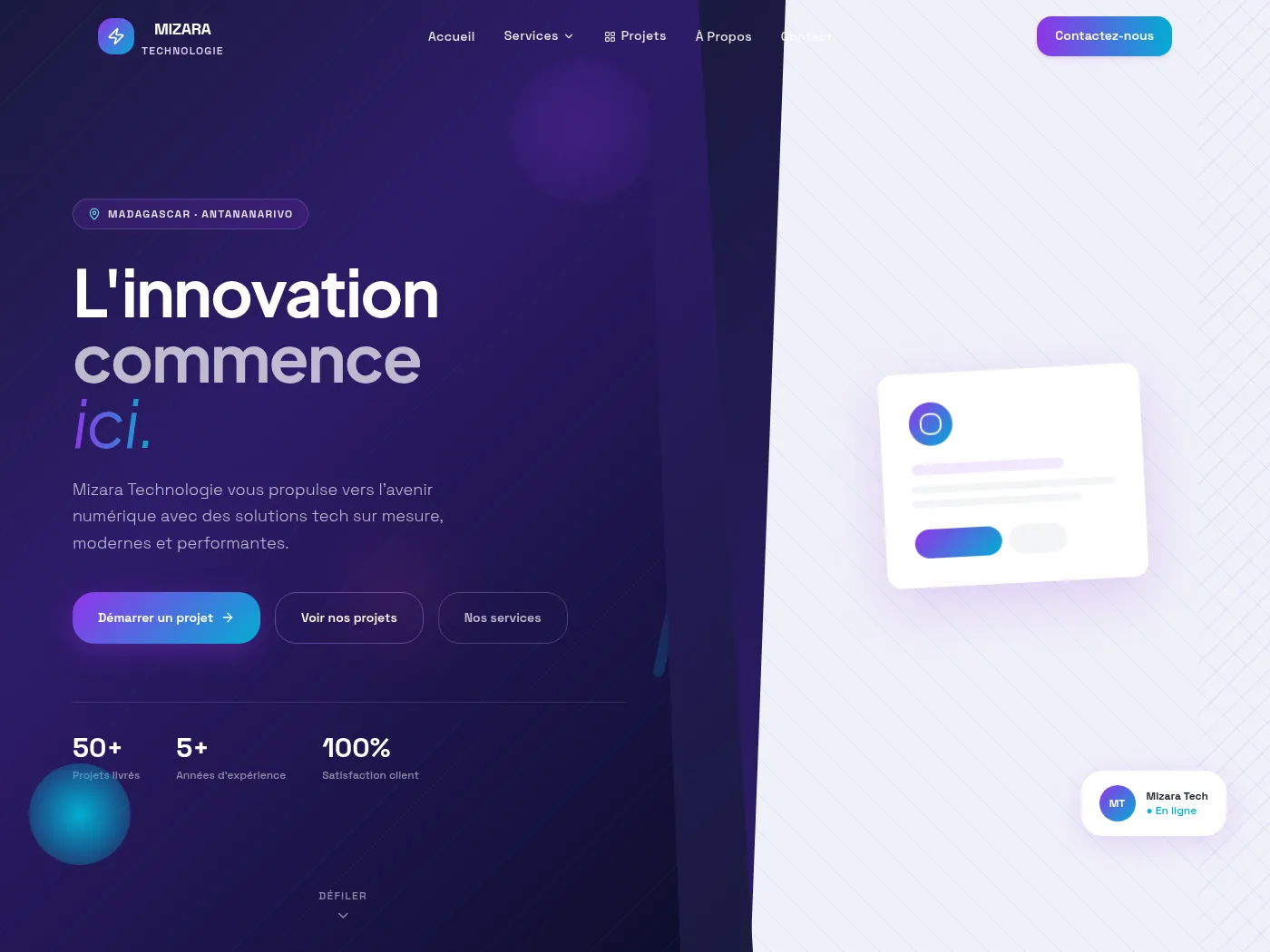 Mizara Tech Promo Site