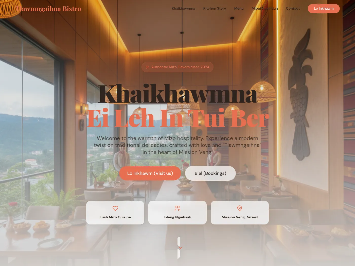 Tlawmngaihna Bistro Website