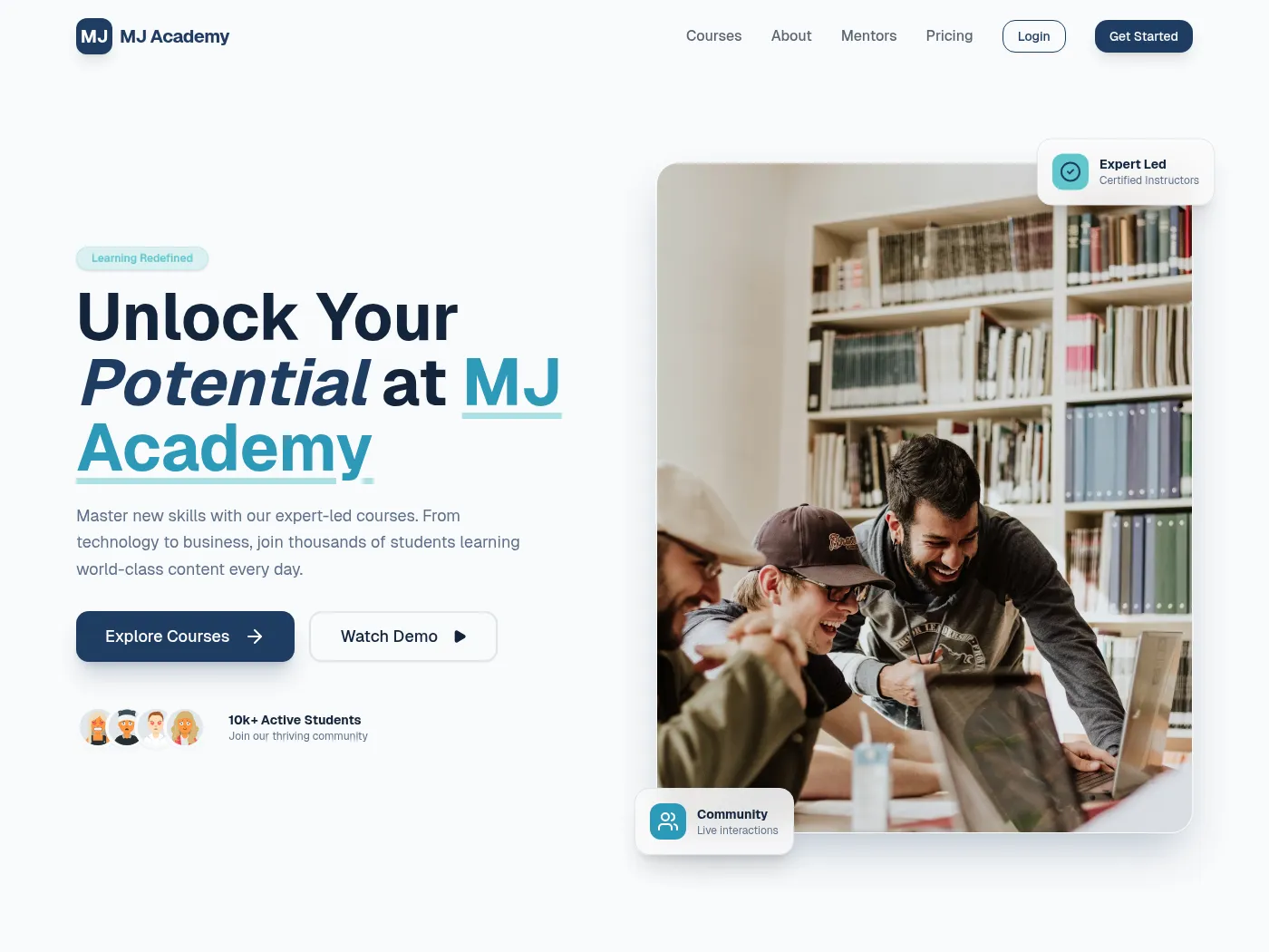 MJ Academy Redesign