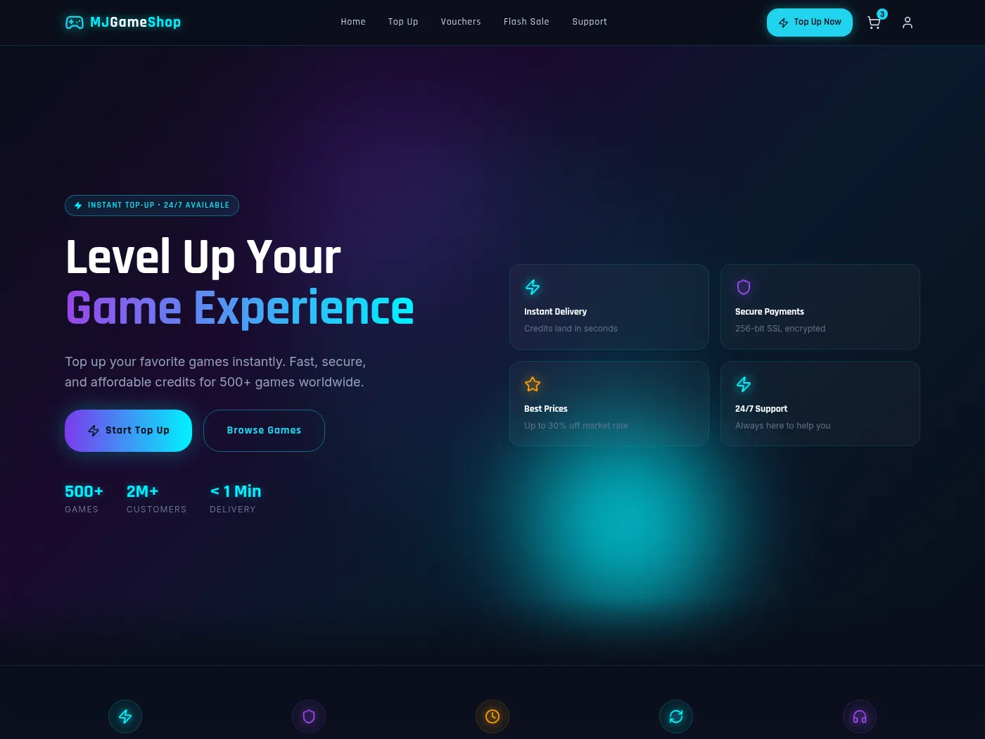 MJ Game Shop UI