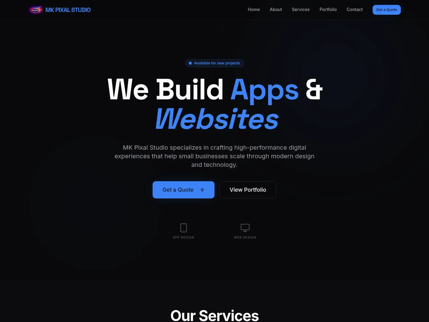 MK Pixal Studio Site
