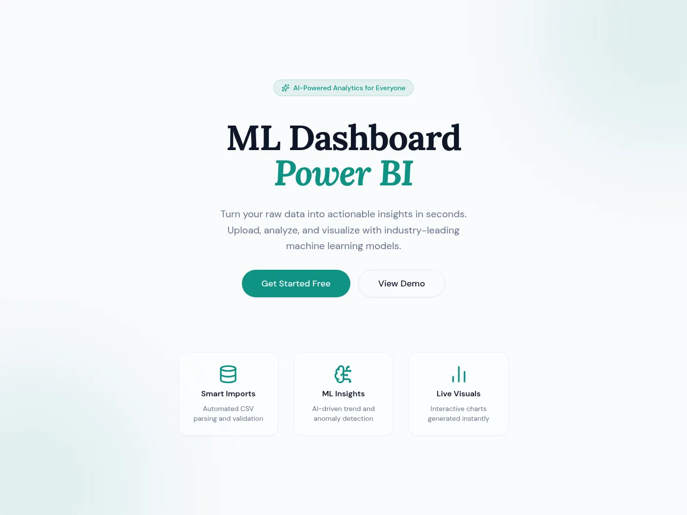 Power BI ML Dashboard