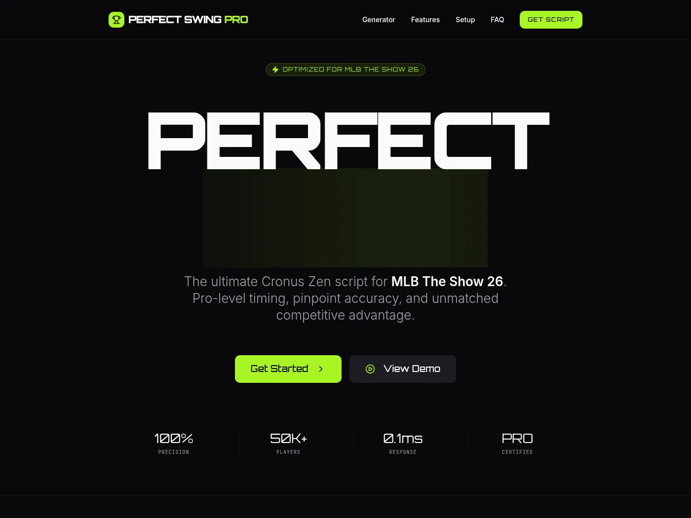 MLB Perfect Swing Script