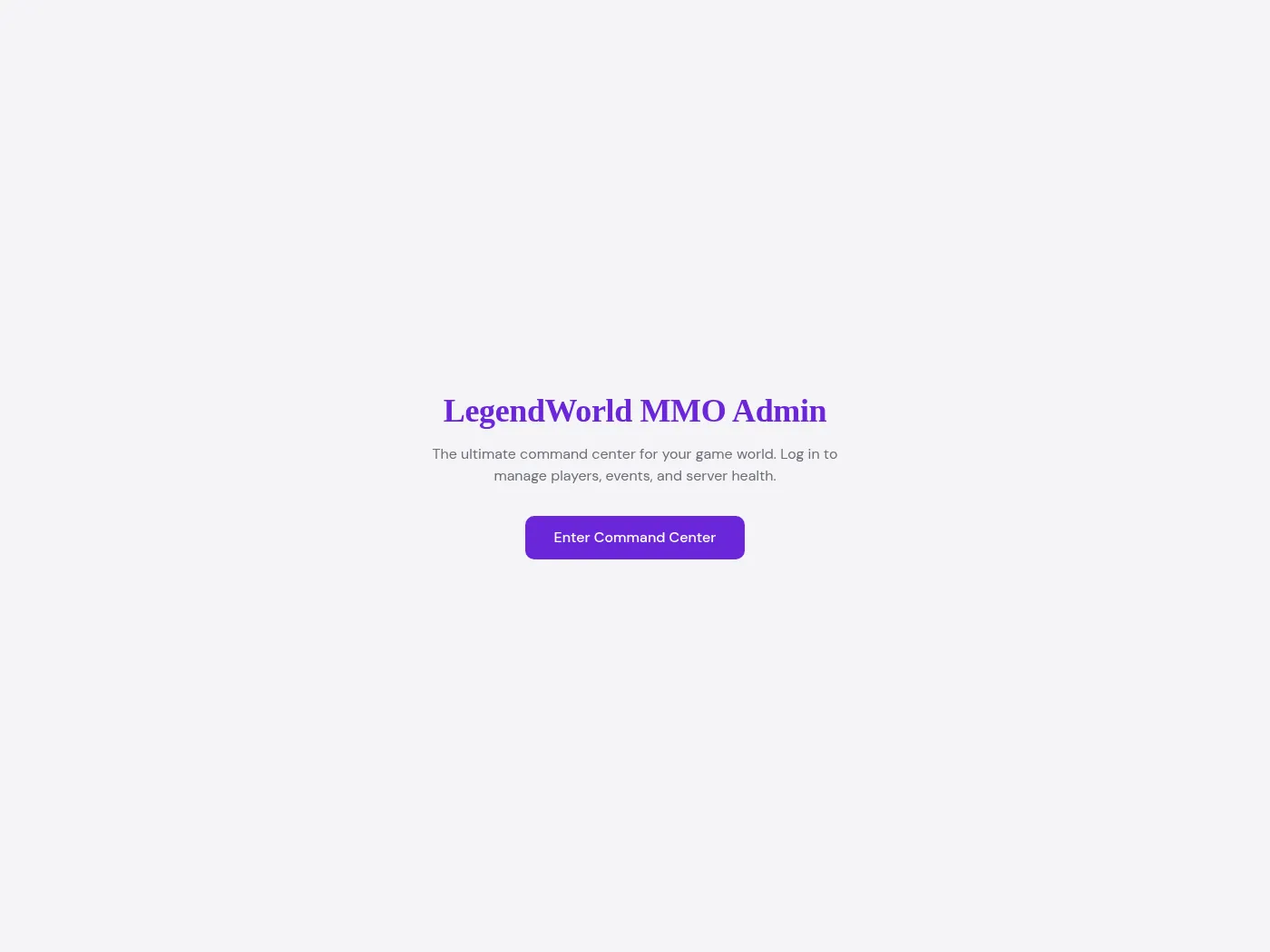 LegendWorld MMO Admin