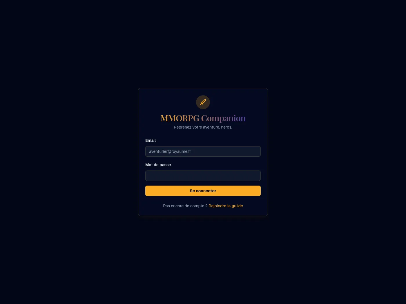 MMORPG Companion Web App