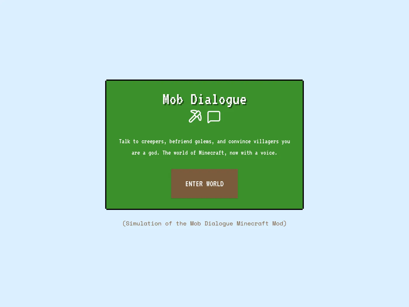 Mob Dialogue Minecraft Mod