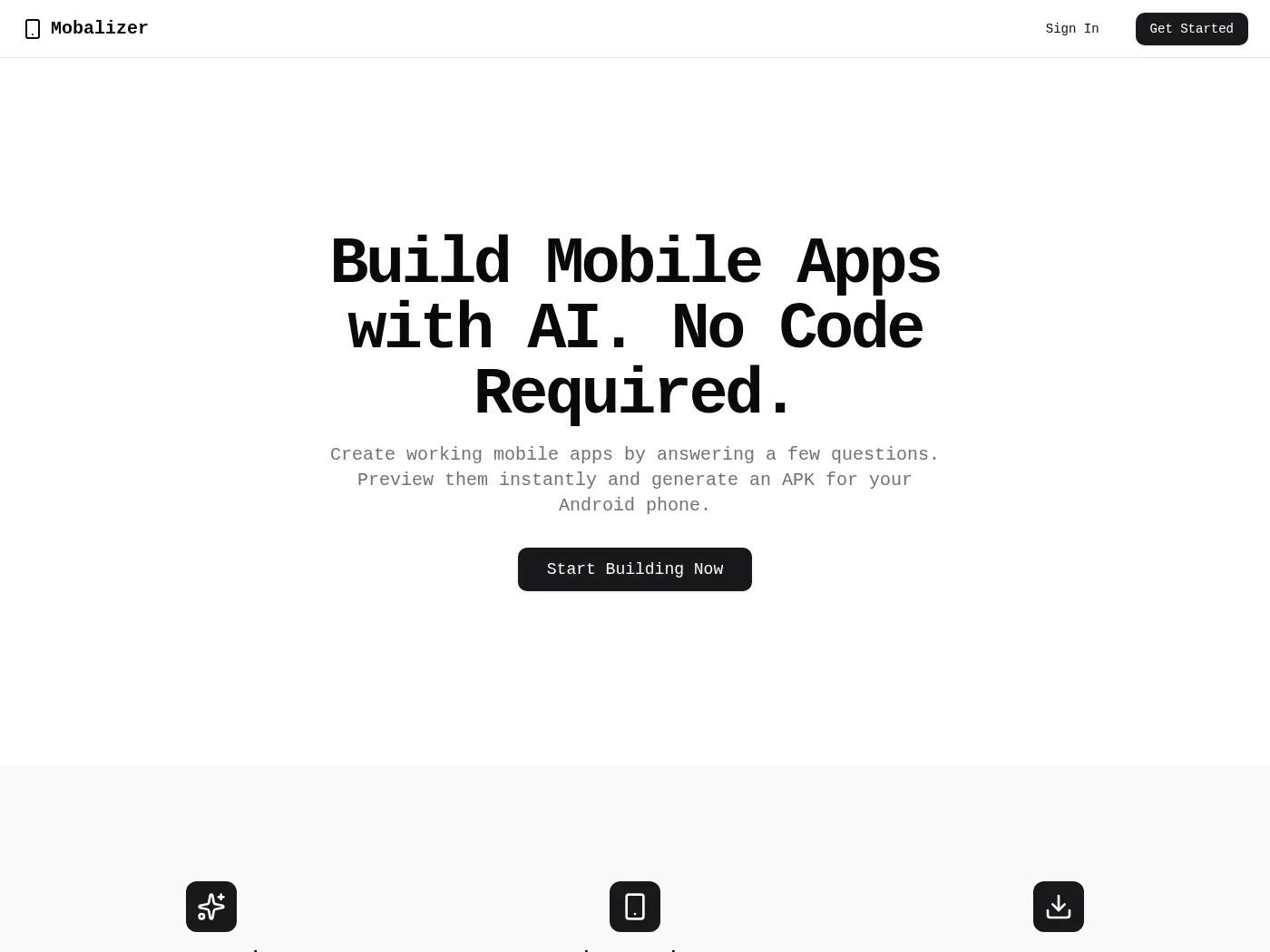 Mobalizer AI App Builder