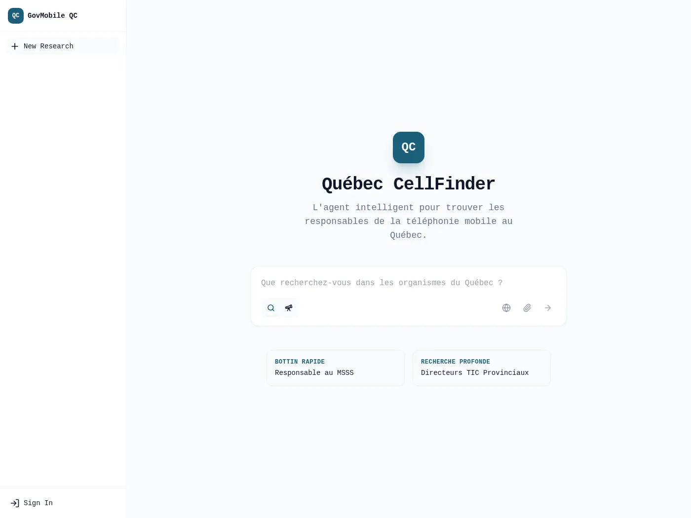 Quebec Mobile Contacts Agent