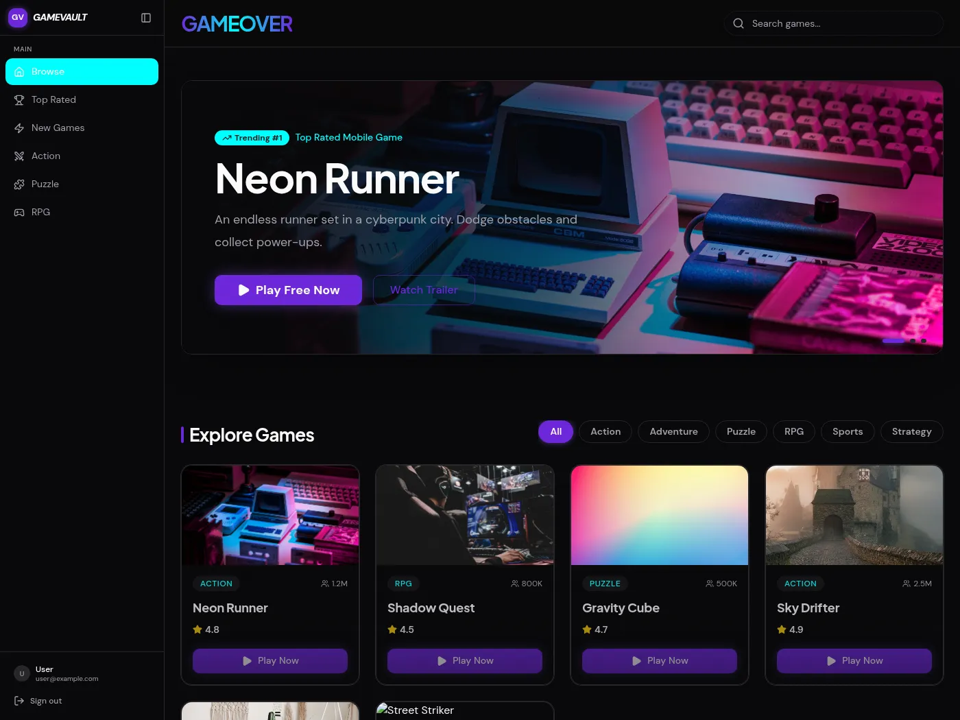 Mobile Game Portal