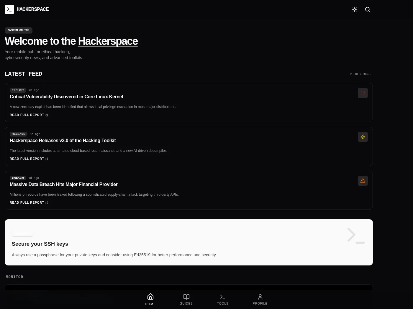 Hackerspace Mobile Site