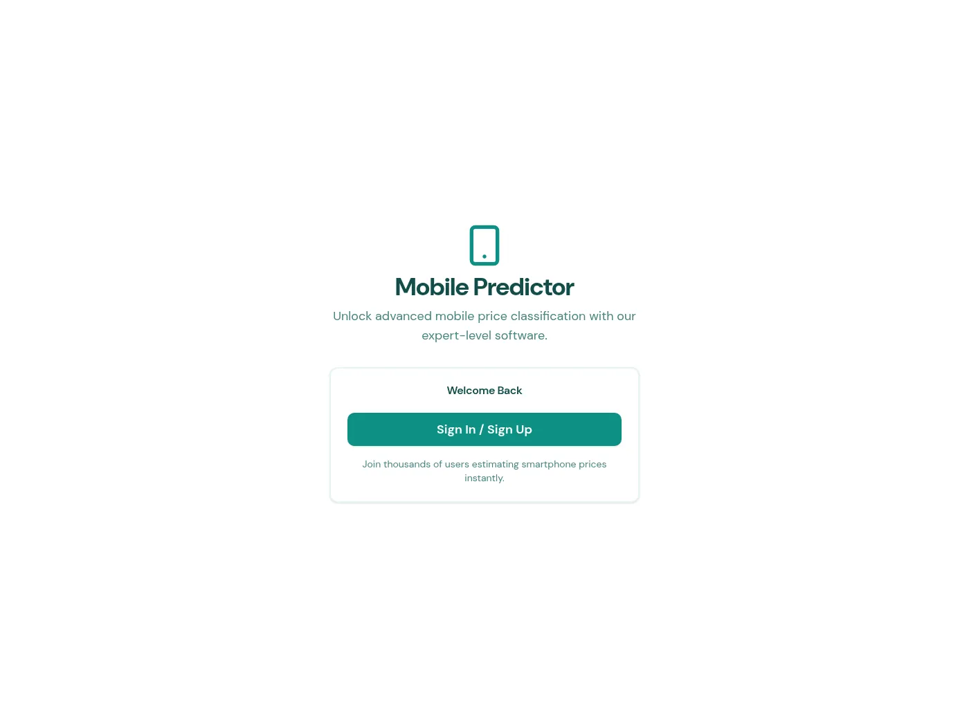 Mobile Price Predictor