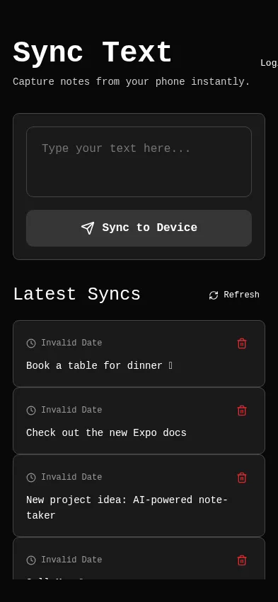 Mobile Text Sync
