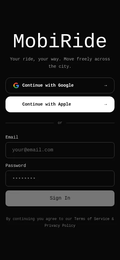 MobiRide Platform