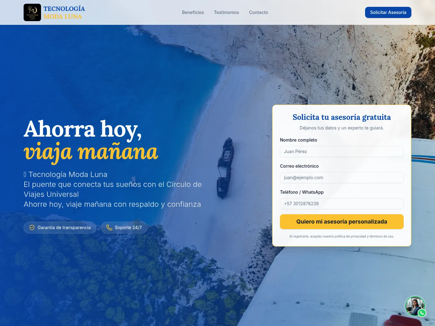 Tecnología Moda Luna Landing