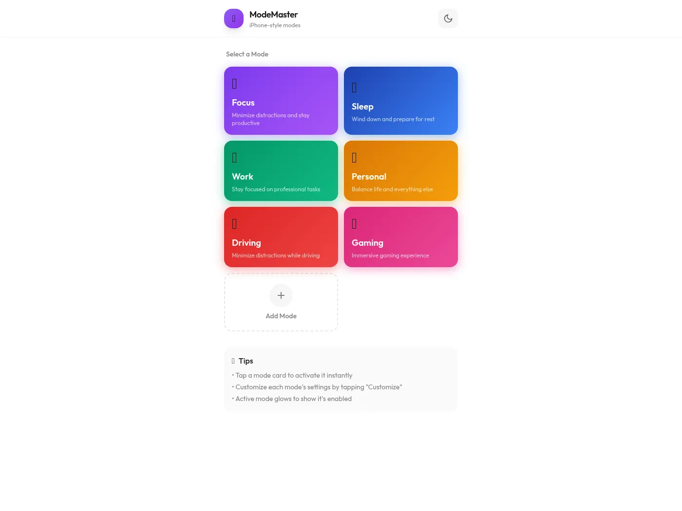 ModeMaster App