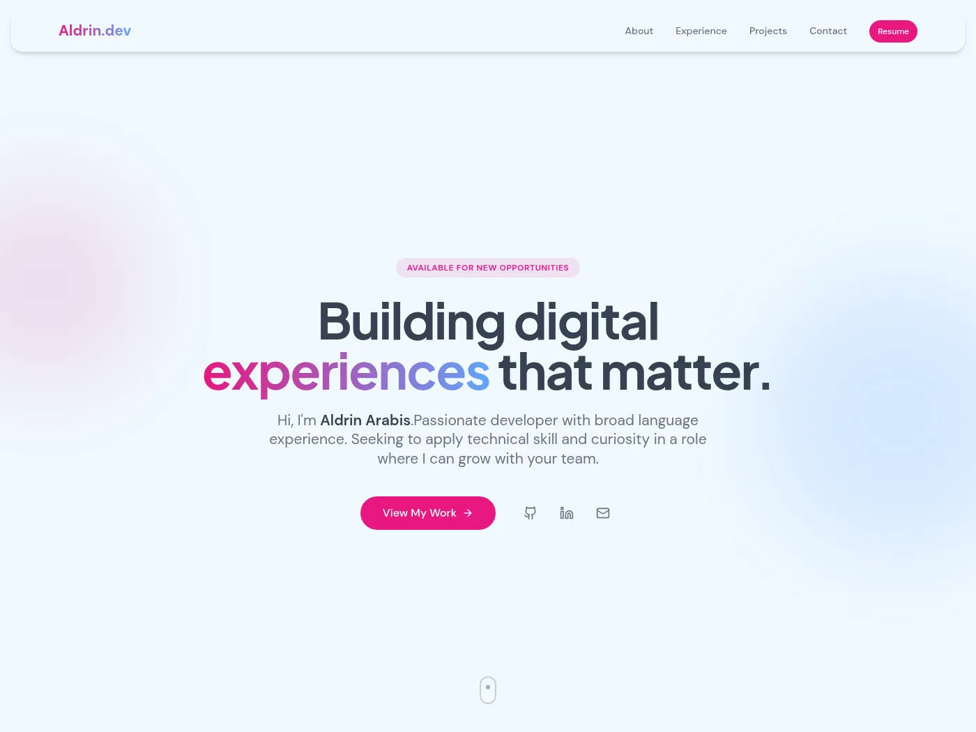 Devfolio Modern Portfolio