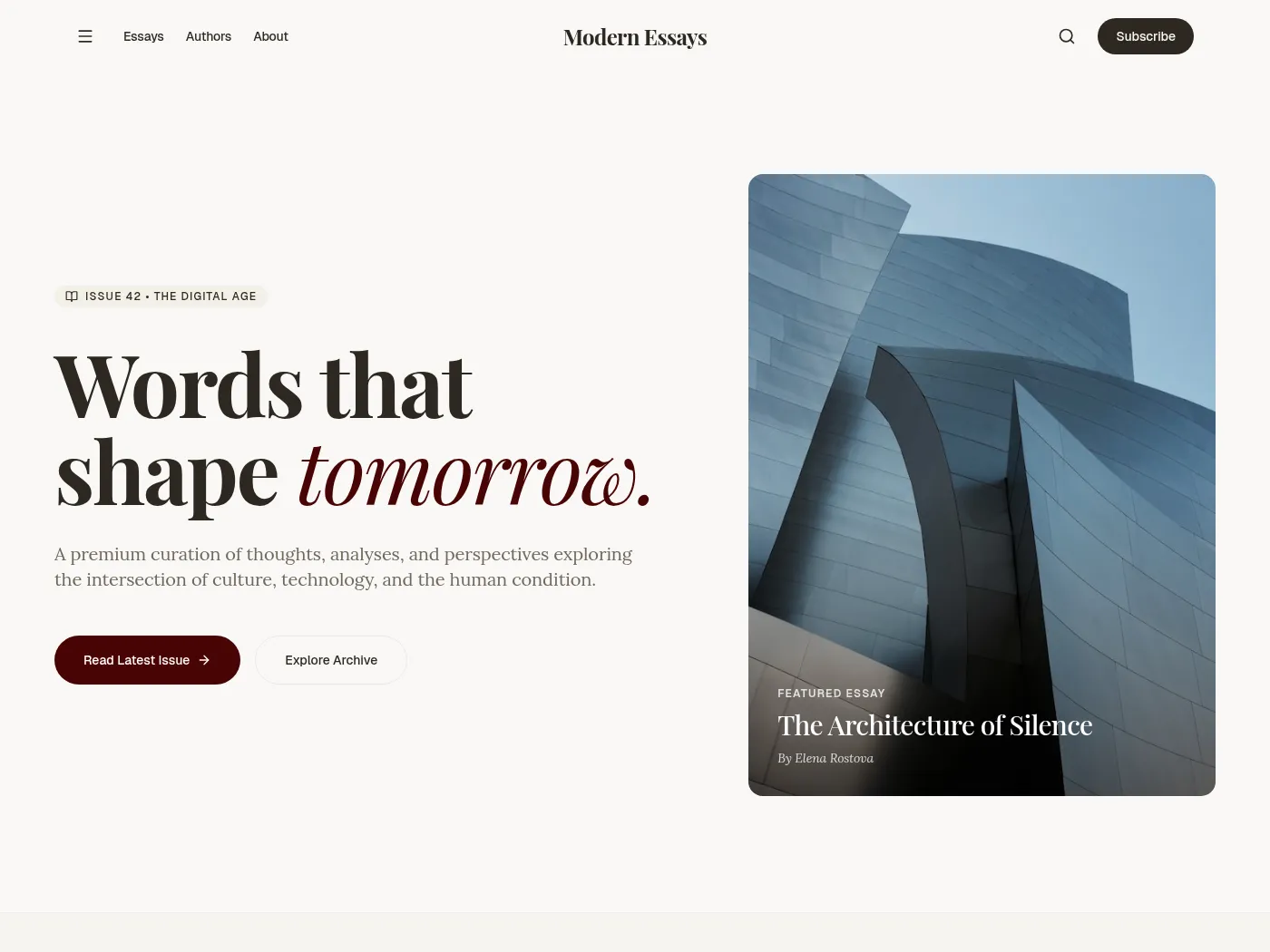 Modern Essays Landing