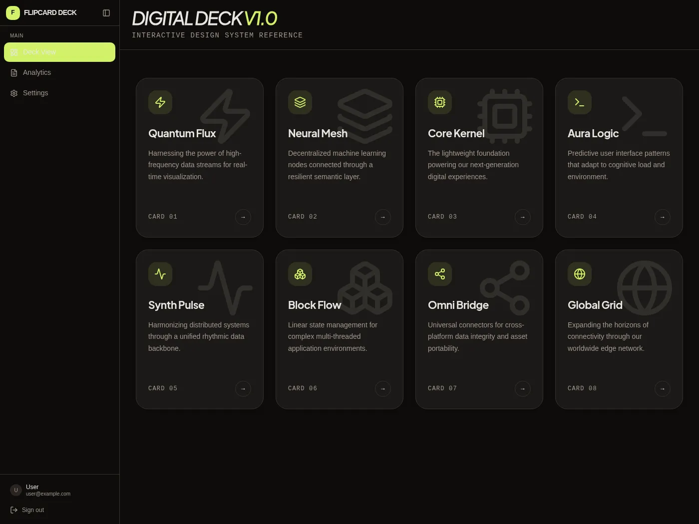 Modern Flipcard Deck