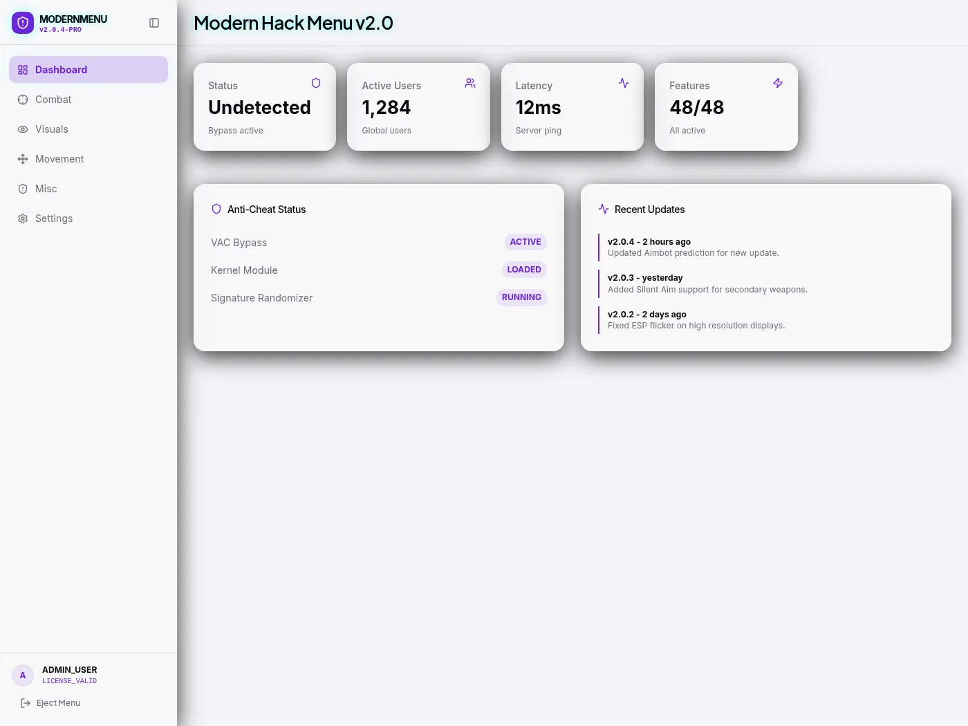 Modern Hack Menu