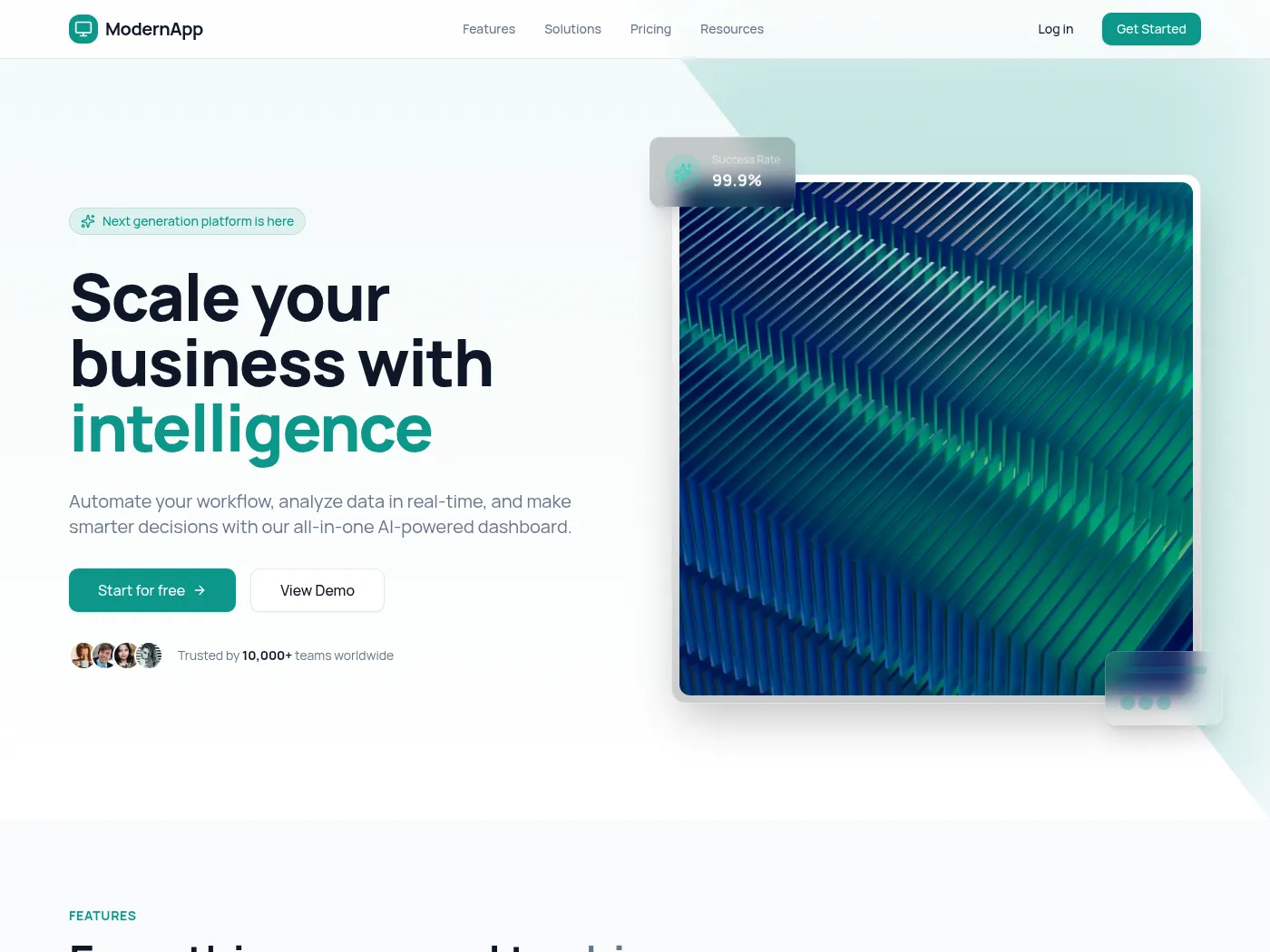 Modern Web App Home