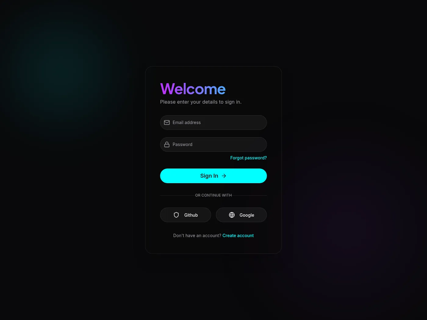 3D Minimal Login UI