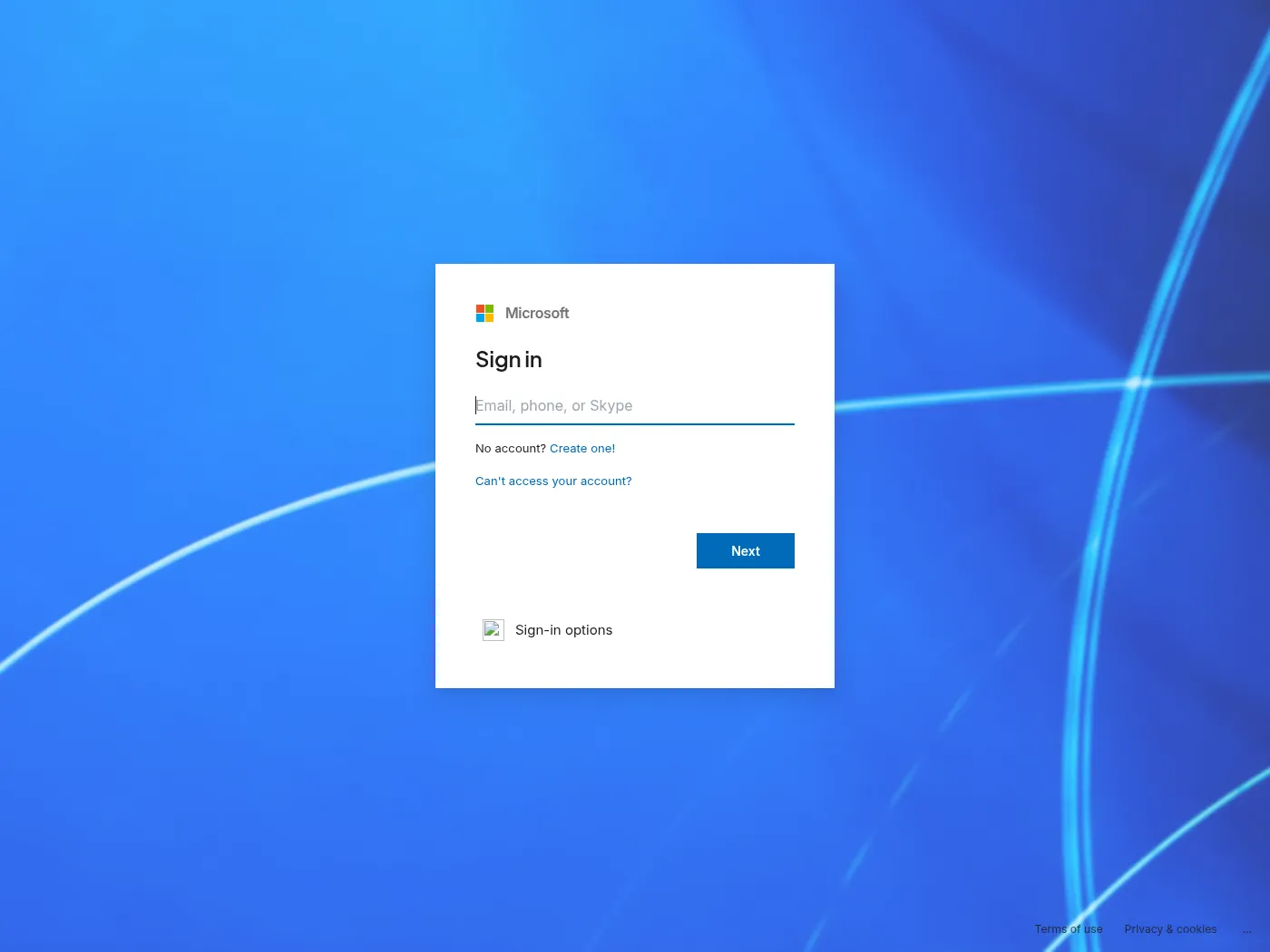 Modern Microsoft Login