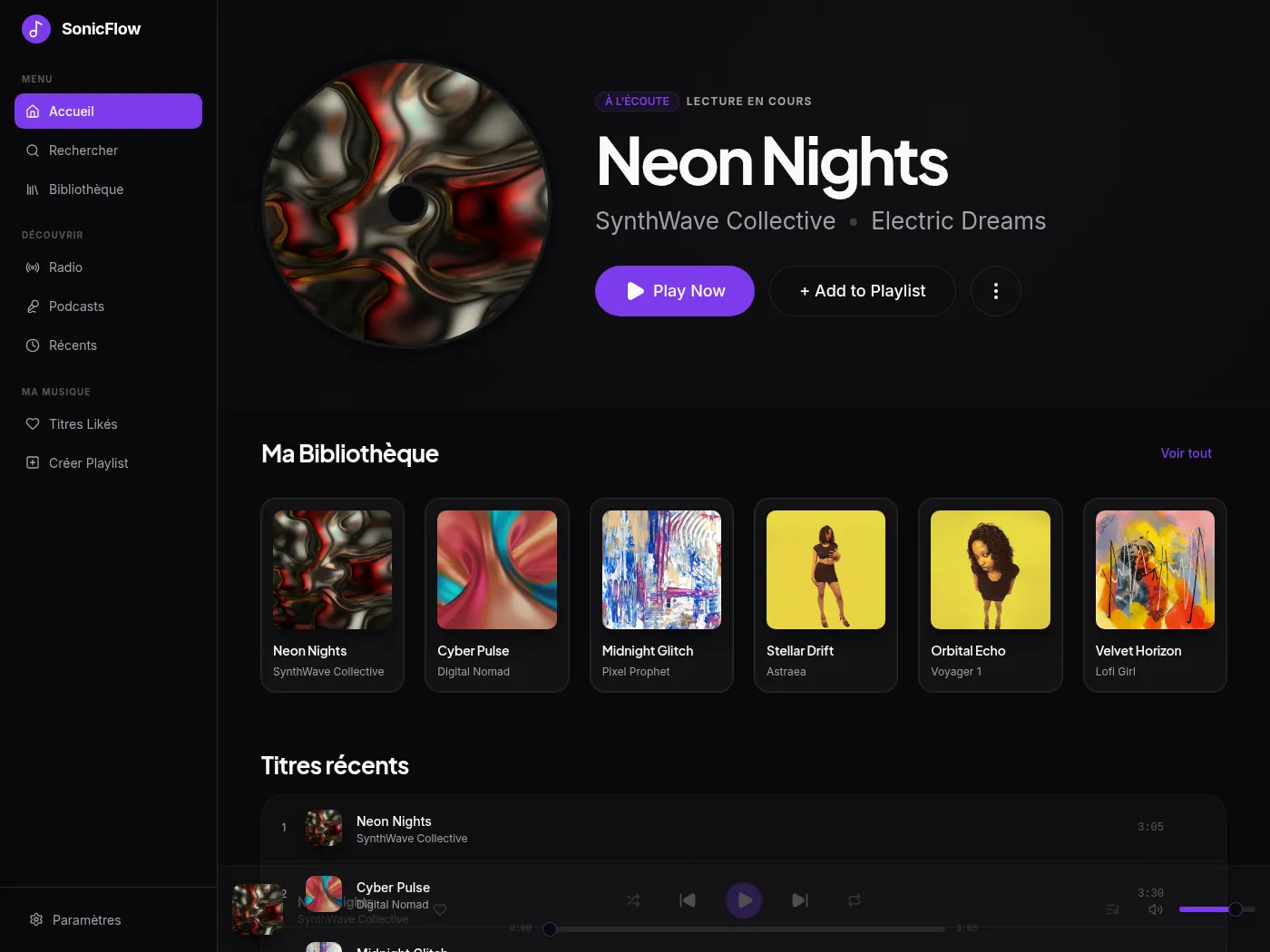 Modern Music Player