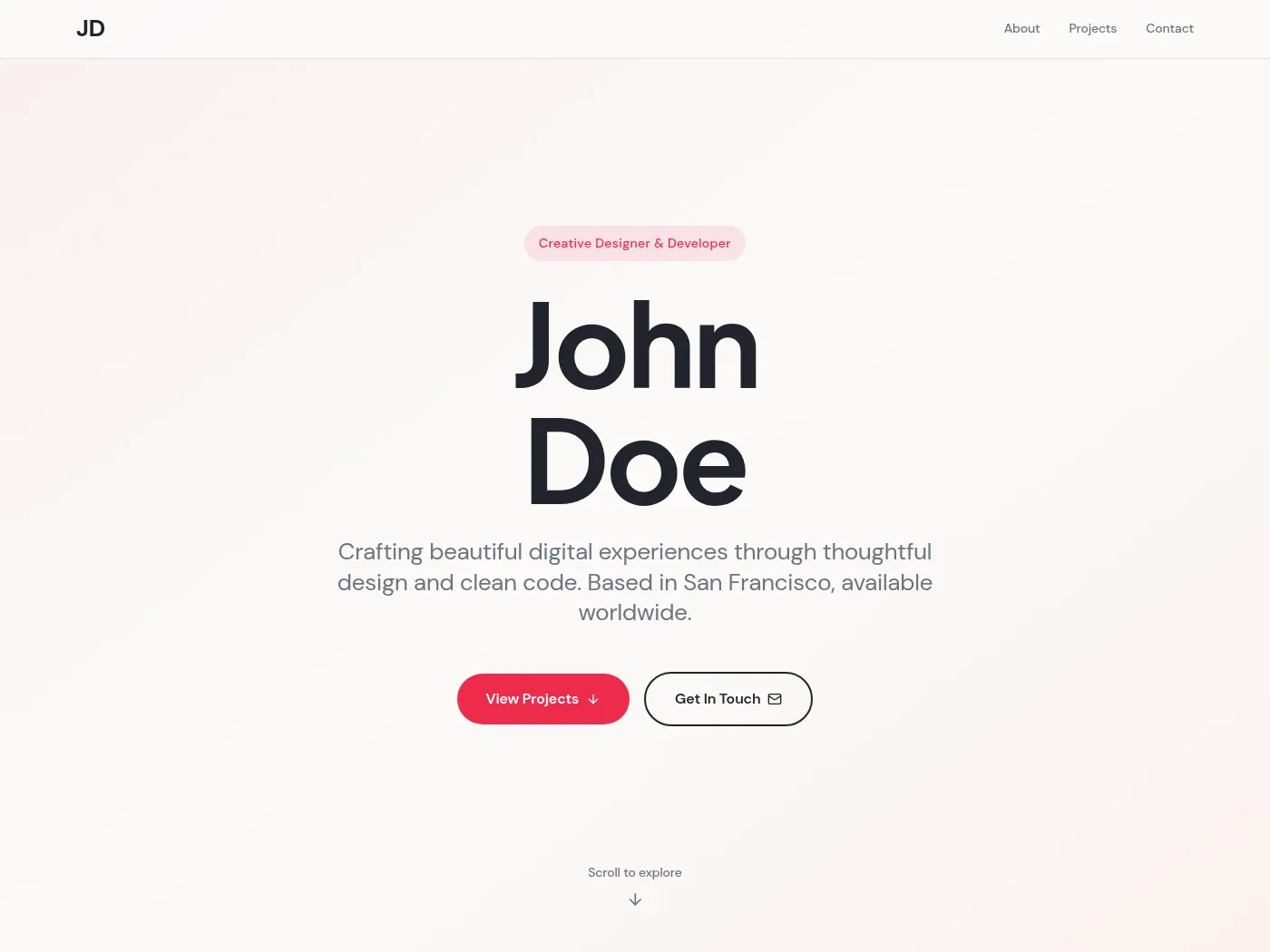 Modern Portfolio Reimagined