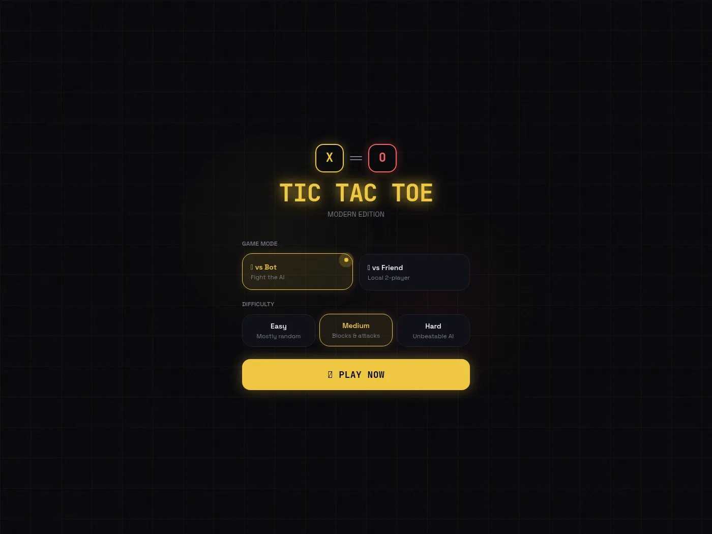 Modern Tic Tac Toe