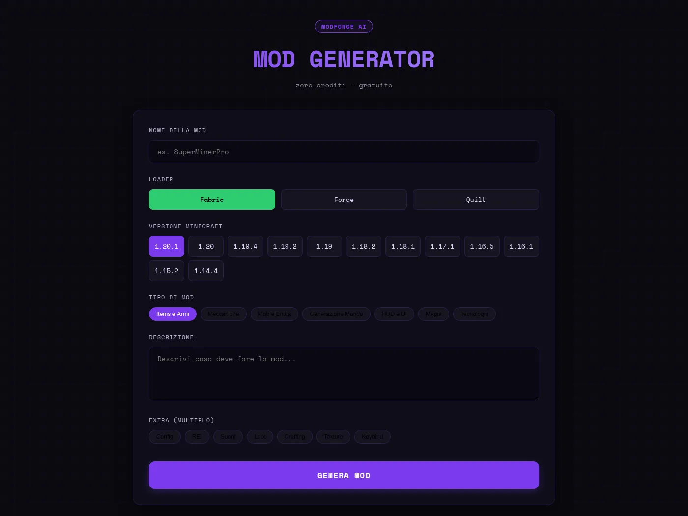 ModForge AI Mod Generator