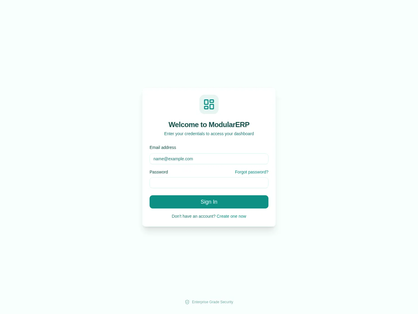 ModularERP Dashboard