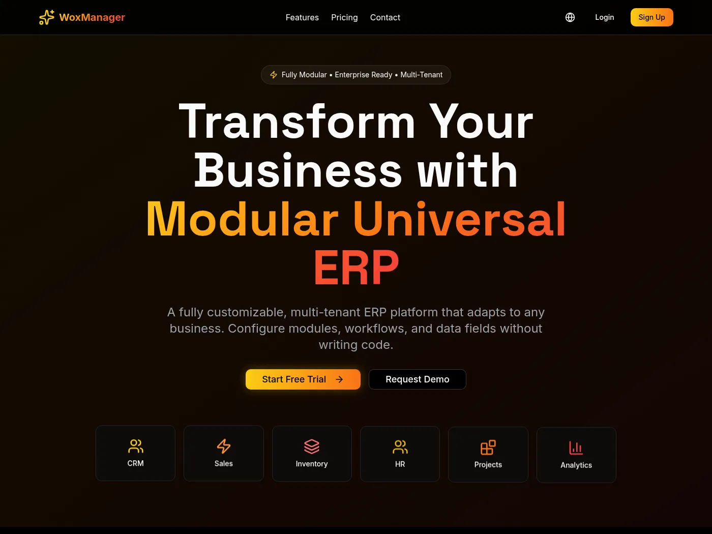 Modular Universal ERP SaaS Platform
