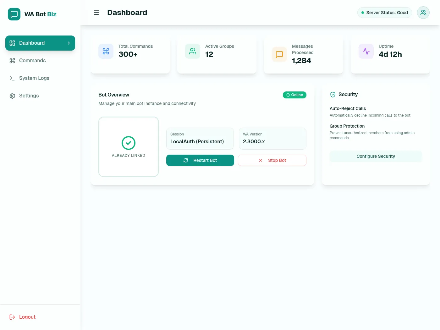 Modular WhatsApp Biz Bot