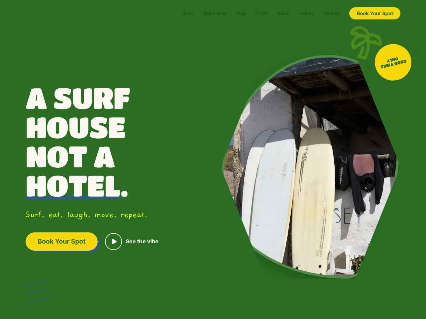 Moja Surf House Website