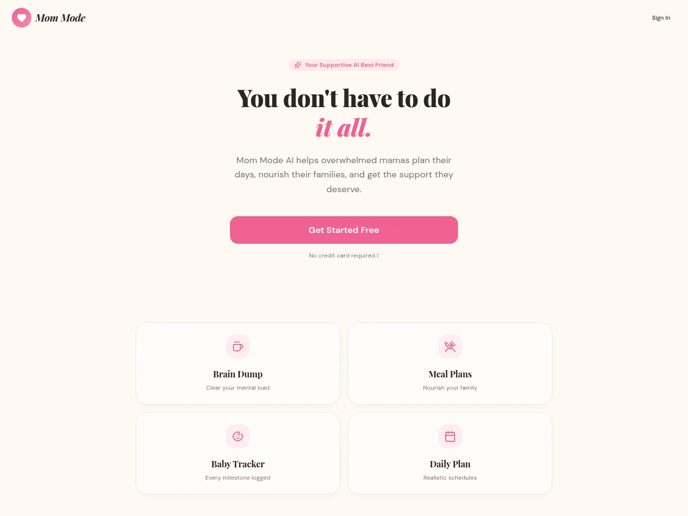 Mom Mode AI App