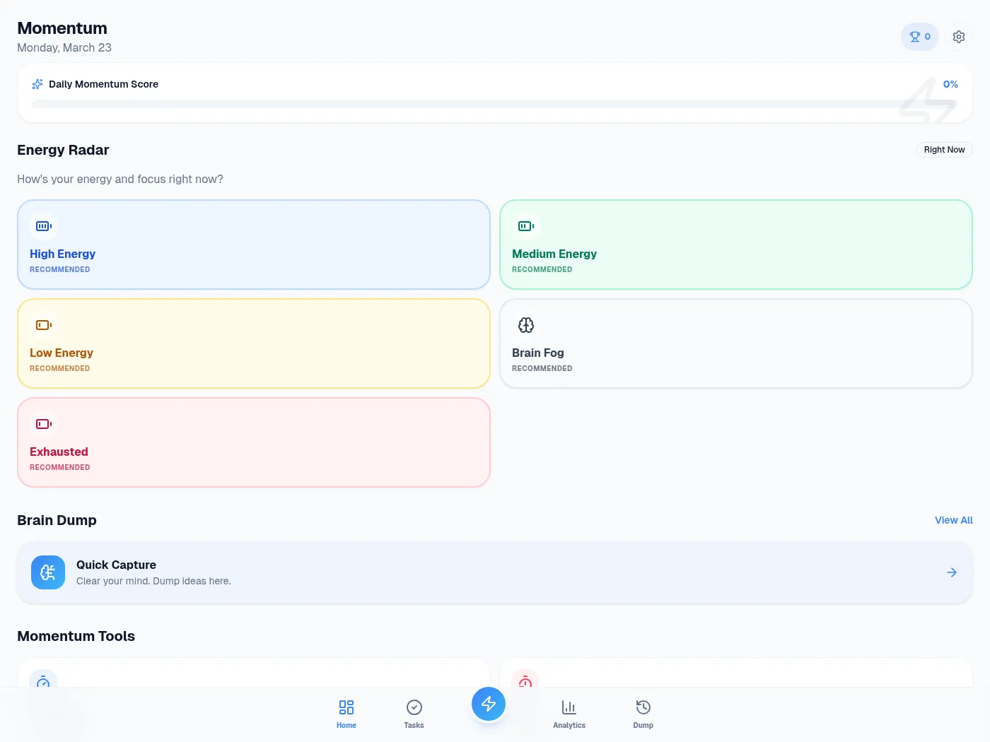 Momentum Productivity App