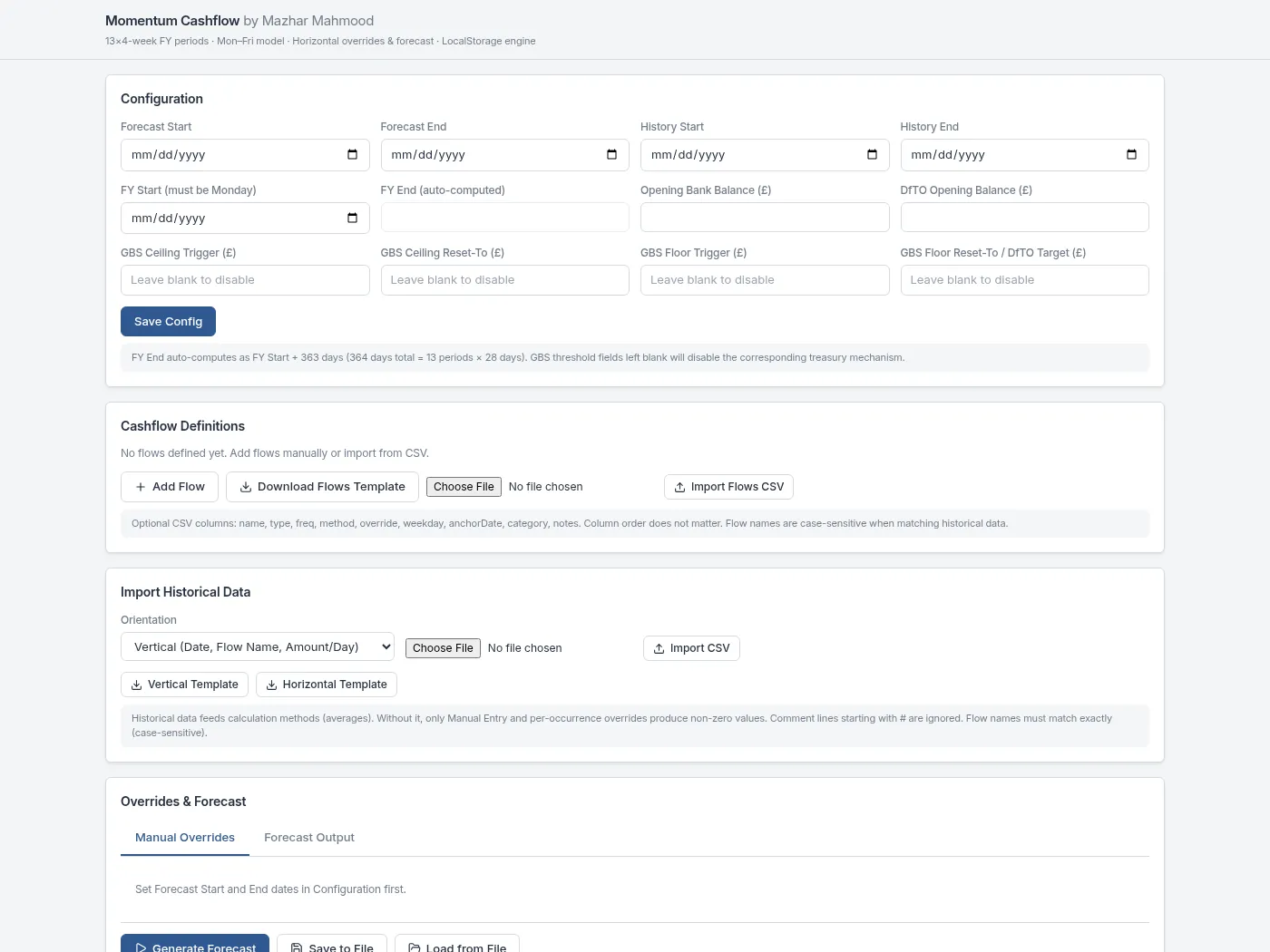 Momentum Cashflow Forecaster